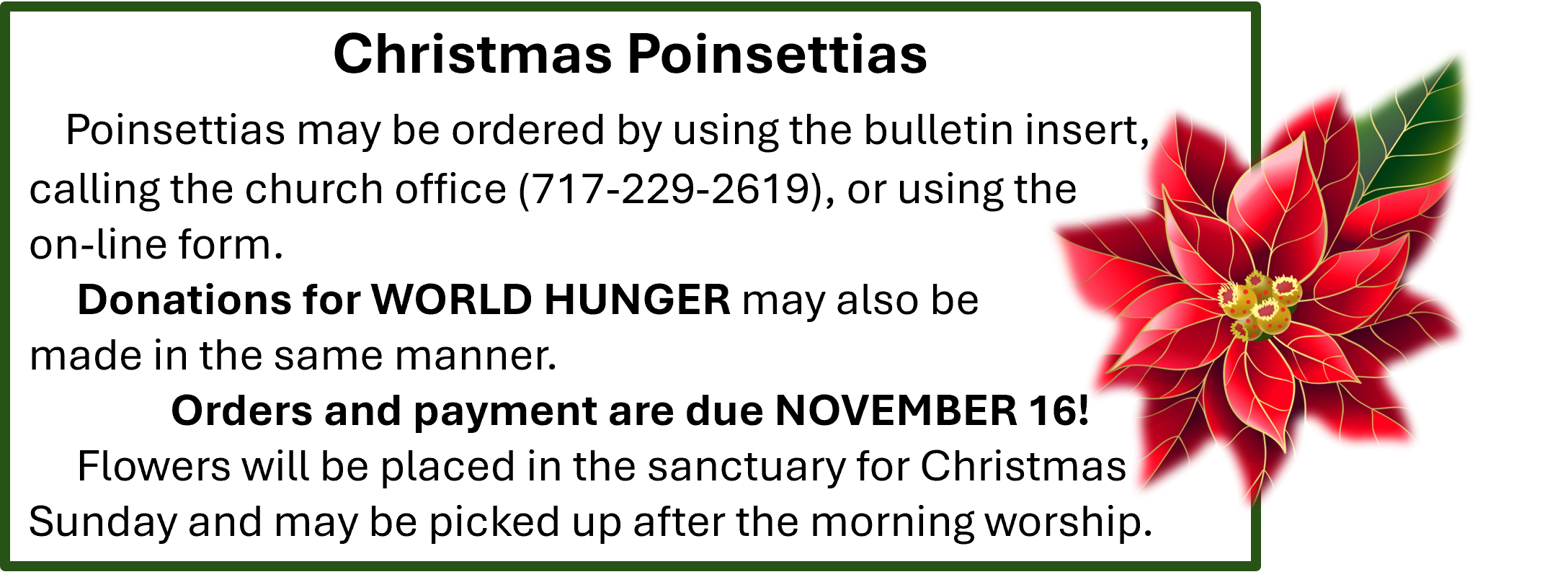 Poinsettias/World Hunger Form – Trinity Lutheran Church in Jefferson ...